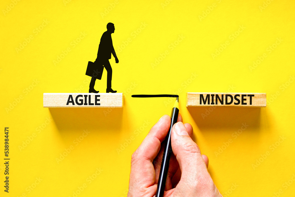 Agile mindset symbol. Concept words Agile mindset on wooden blocks ...
