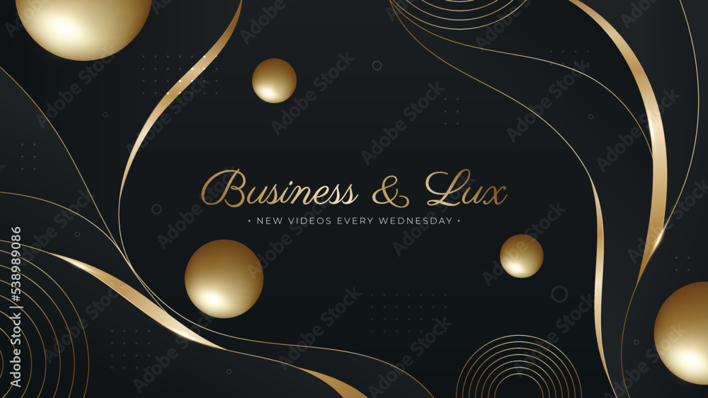 gradient golden luxury youtube channel art vector design Stock Vector ...