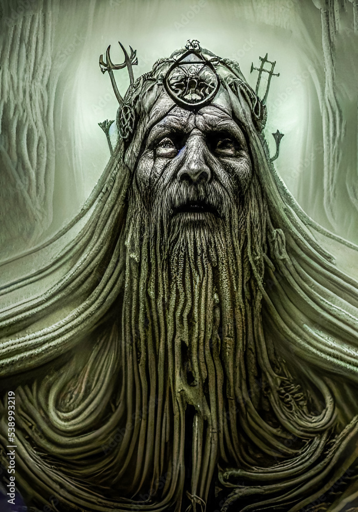 Surreal mythological portrait illustration. This image was produced ...