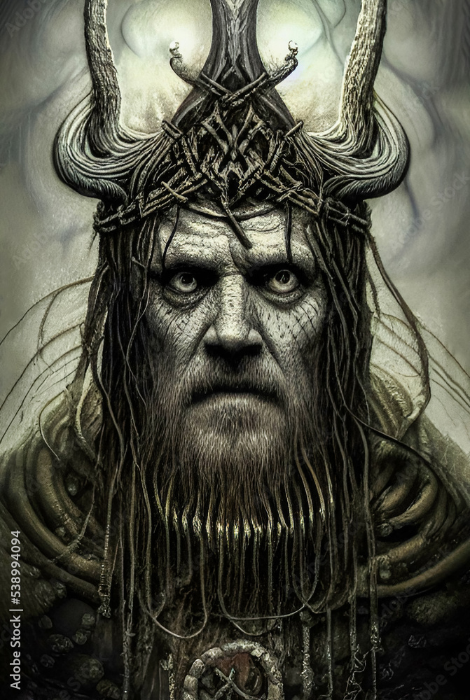Surreal mythological portrait illustration. This image was produced ...