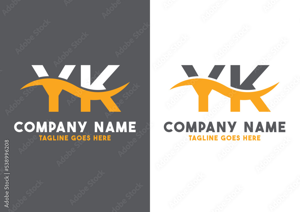 Letter YK logo design vector template, YK logo Stock Vector | Adobe Stock
