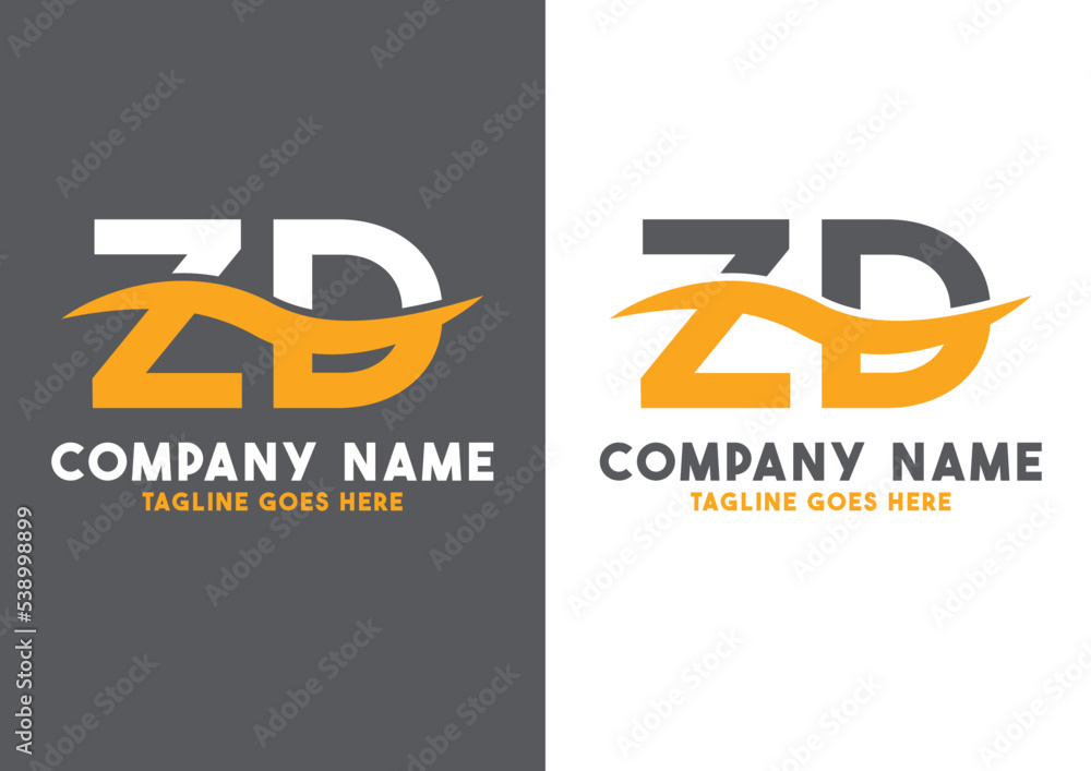 Letter ZD logo design vector template, ZD logo Stock Vector | Adobe Stock