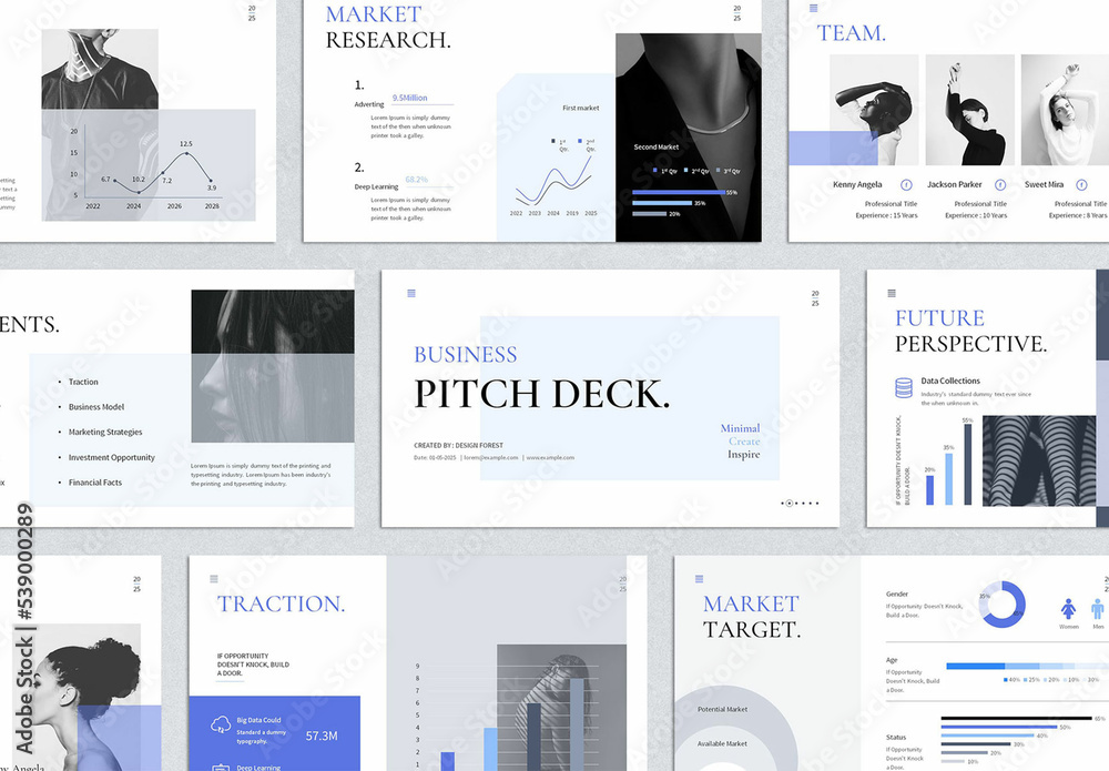 Business Pitch Deck Presentation Layout Stock Template | Adobe Stock
