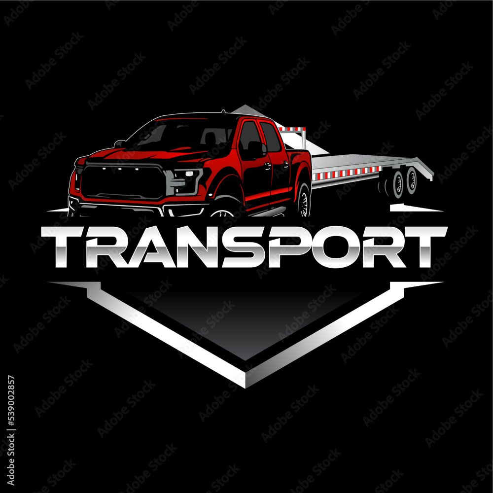 Double Cabin Trailer Logo Vector Stock Vector | Adobe Stock