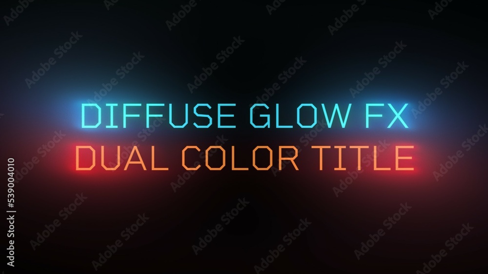 Diffuse Glow Fx Dual Color Title Stock Template | Adobe Stock