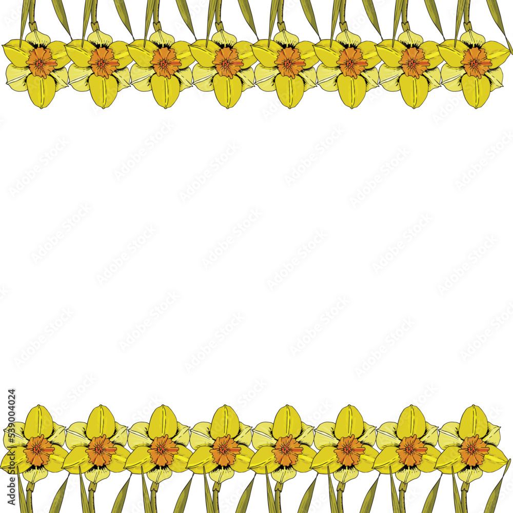 flower seamless pattern. Realistic detailed botanical outline sketch ...