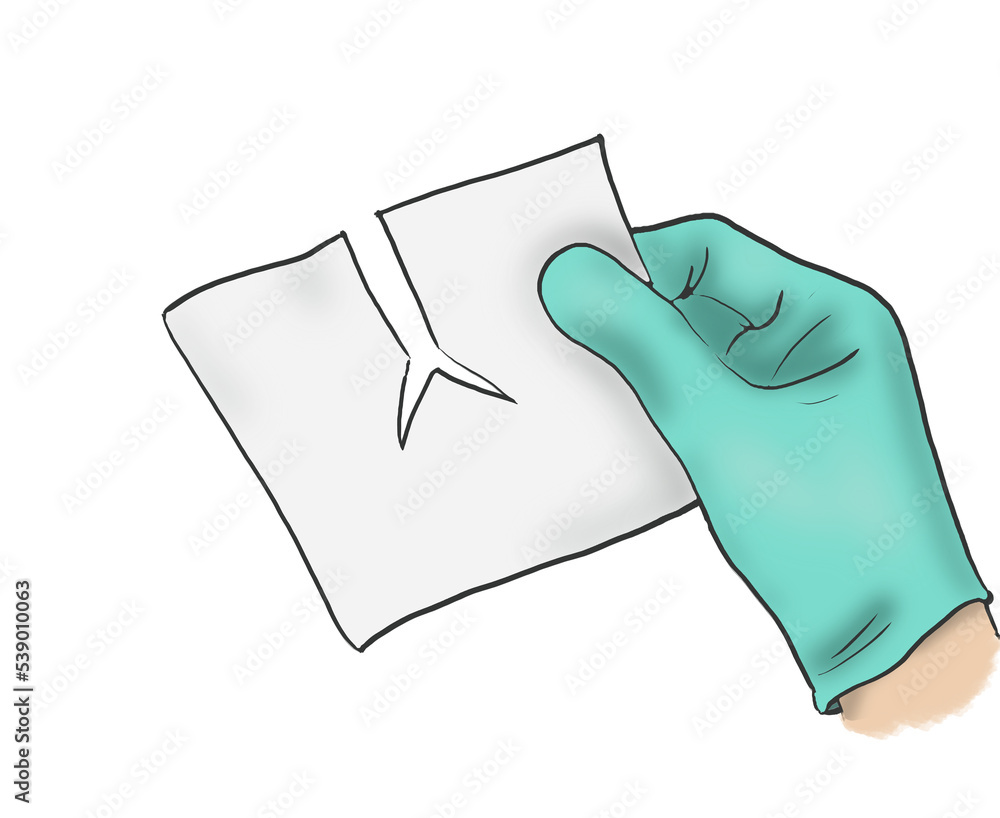 Wound care nursing clipart of bandage dressing change in comic style on ...