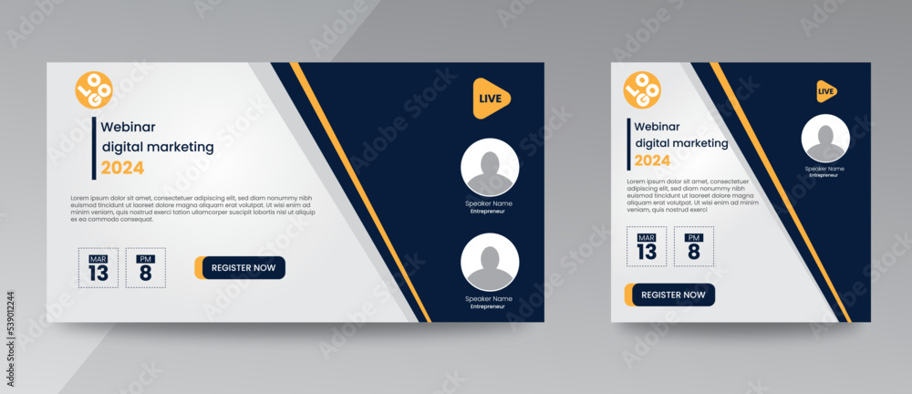modern design template of a webinar event - Business Conference live ...