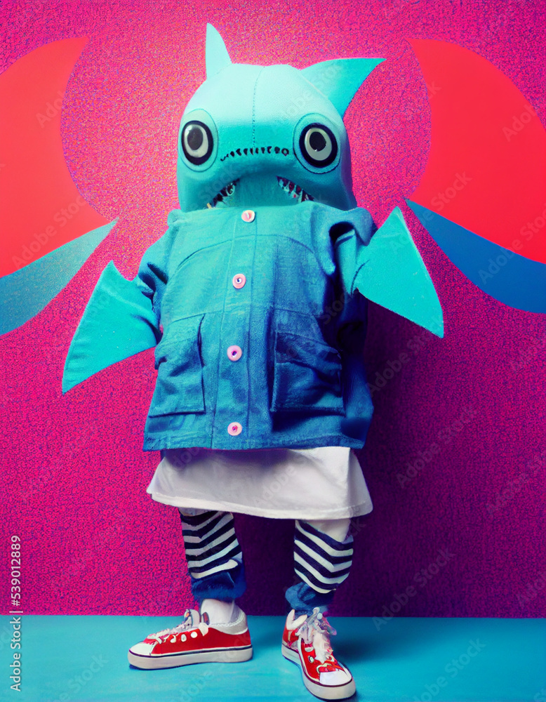 Portrait of a Cute little shark . Posing at a photoshoot in Hiphop ...