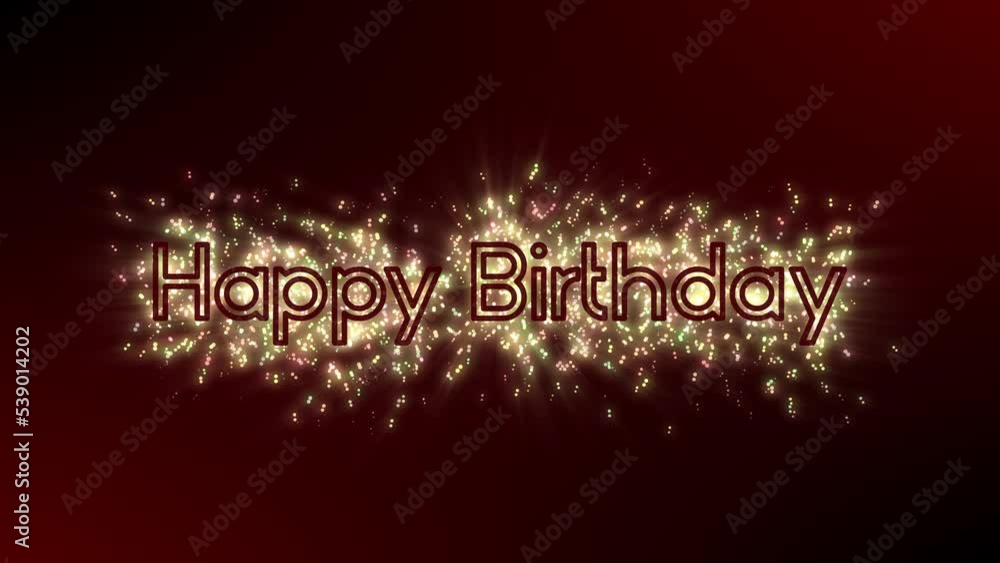Happy Birthday sparkling text animation with elegant Happy Birthday ...