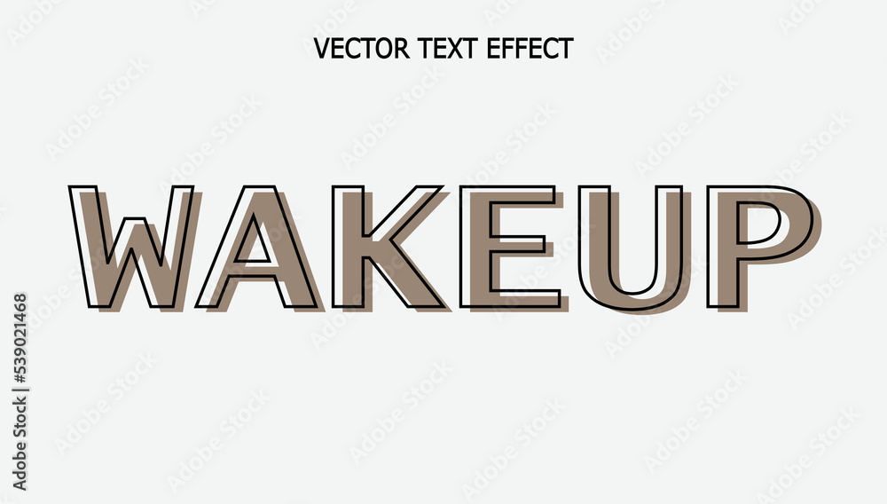 Wake Up Text Effect Banner Design With Abstract Background Light Color ...