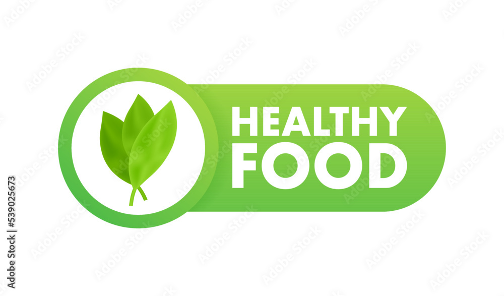 Healthy food. Healthy food labels with lettering. Vegan food stickers ...