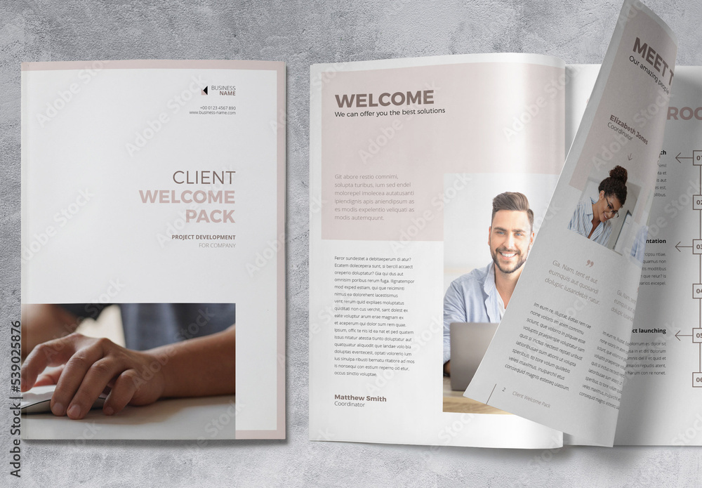 Client Welcome Pack Proposal with Brown and Beige Accents Stock ...