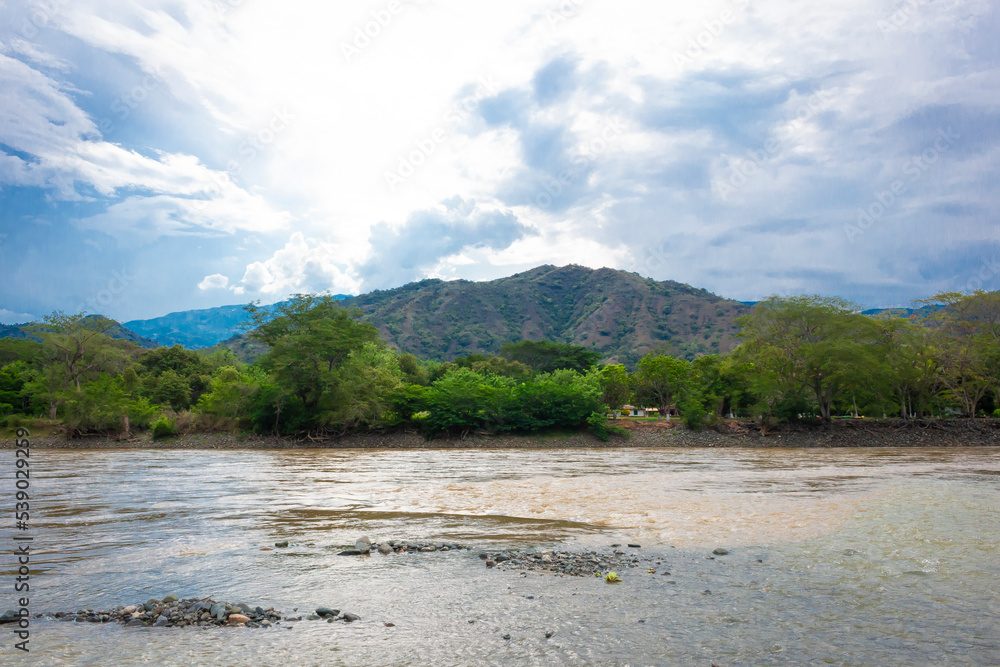 The Cauca River is the second most important river in Colombia. Stock ...