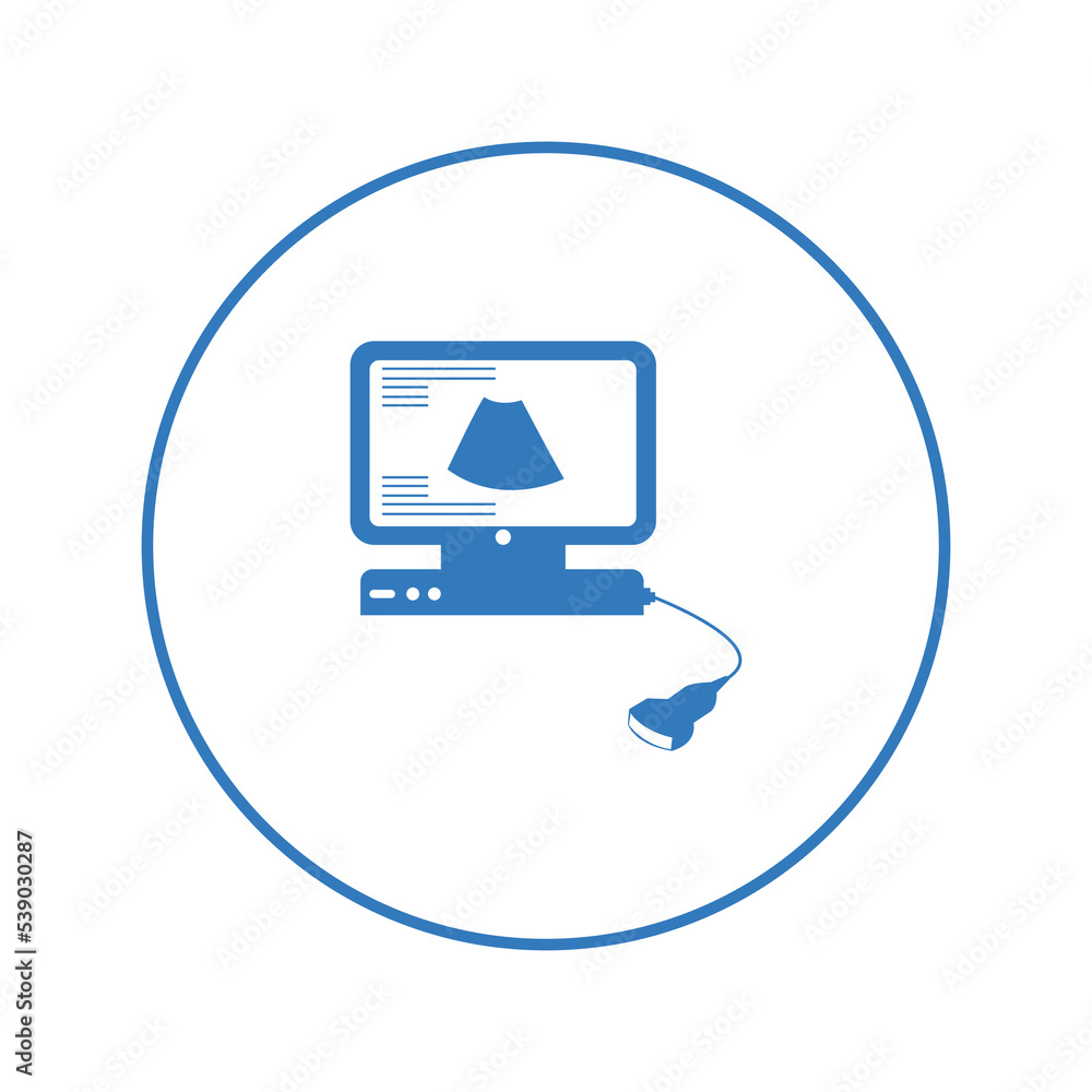 Ultrasound monitor probe device icon | Circle version icon | Stock ...