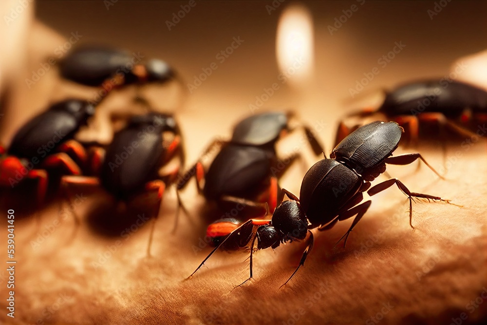 A lot of cockroaches infest the house. Epidemic of Germanic cockroach ...