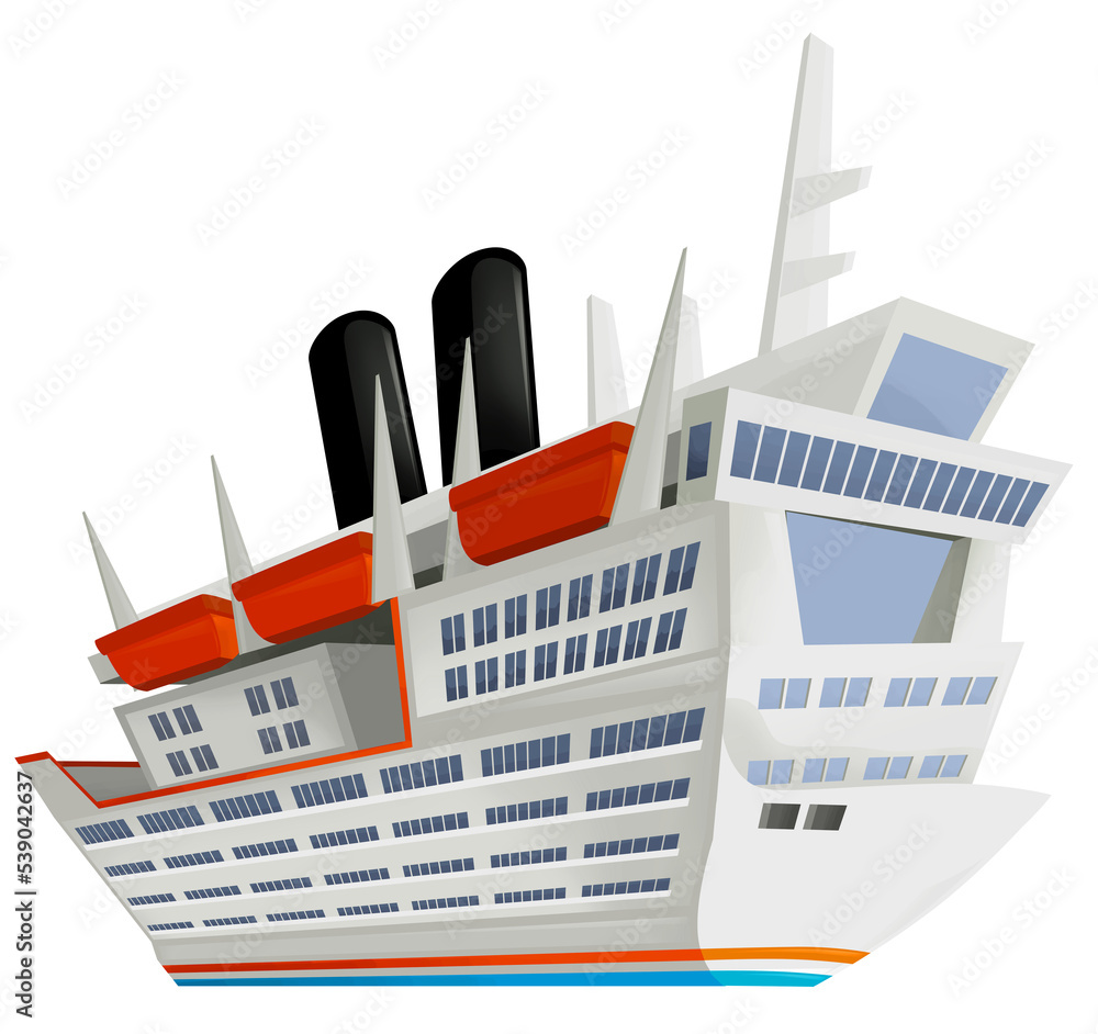 cartoon scene with happy ferryboat cruiser isolated illustration for ...
