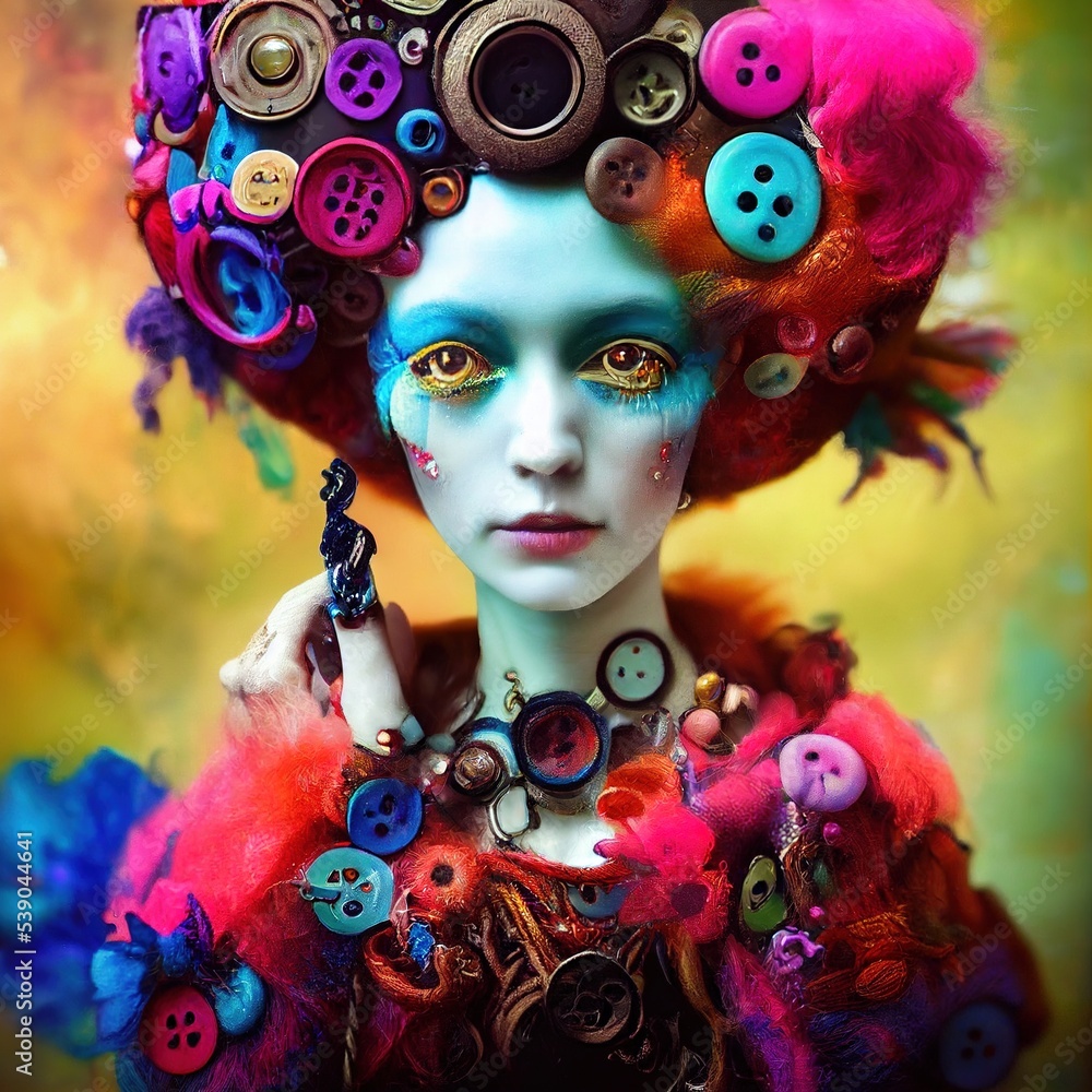 Psychedelic, beautiful, and creepy doll made out of yarn, felt and ...