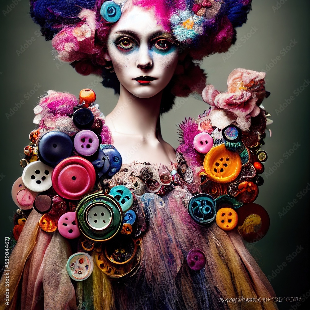 Psychedelic, beautiful, and creepy doll made out of yarn, felt and ...