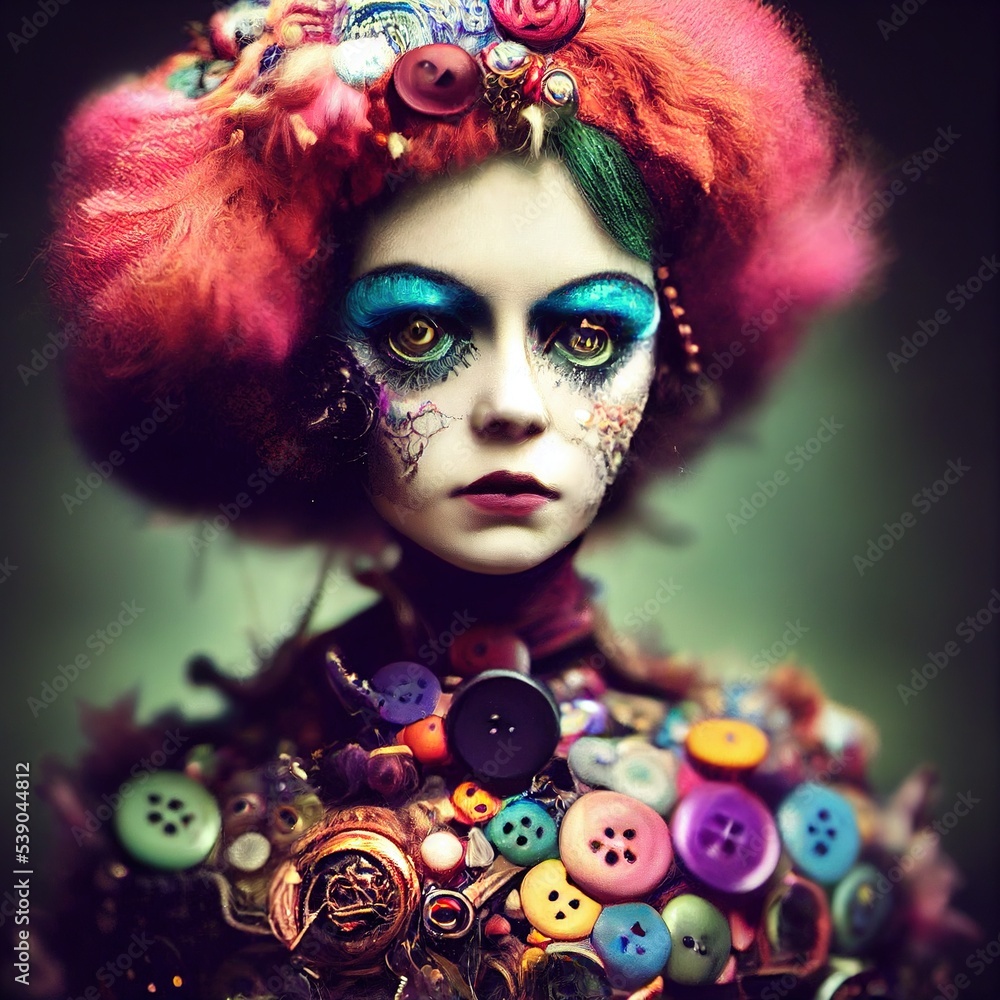 Psychedelic, beautiful, and creepy doll made out of yarn, felt and ...