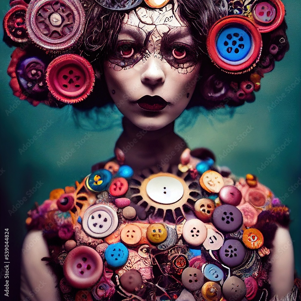 Psychedelic, beautiful, and creepy doll made out of yarn, felt and ...