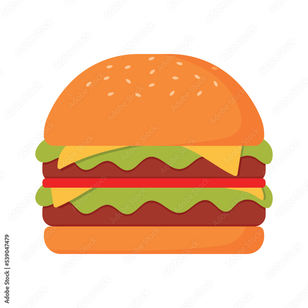 Burger fast food icon clipart vector illustration Stock Vector | Adobe ...