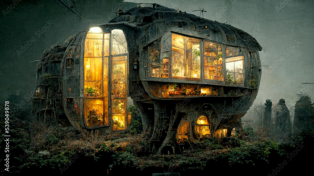 Inside a Mysterious Dark Horror Macabre Sinister Futuristic Post ...