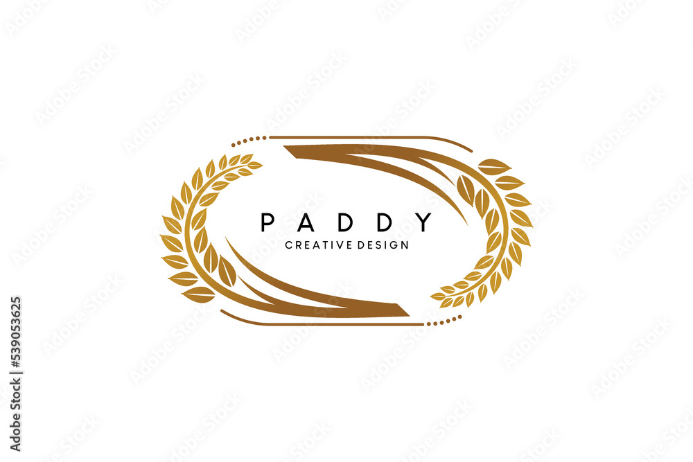 Paddy logo design with creative concept, paddy food logo vector ...