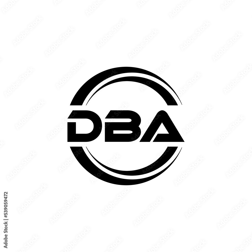 DBA letter logo design with white background in illustrator, vector ...