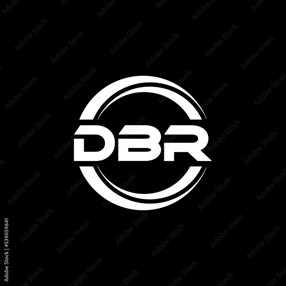 DBR letter logo design with black background in illustrator, vector ...