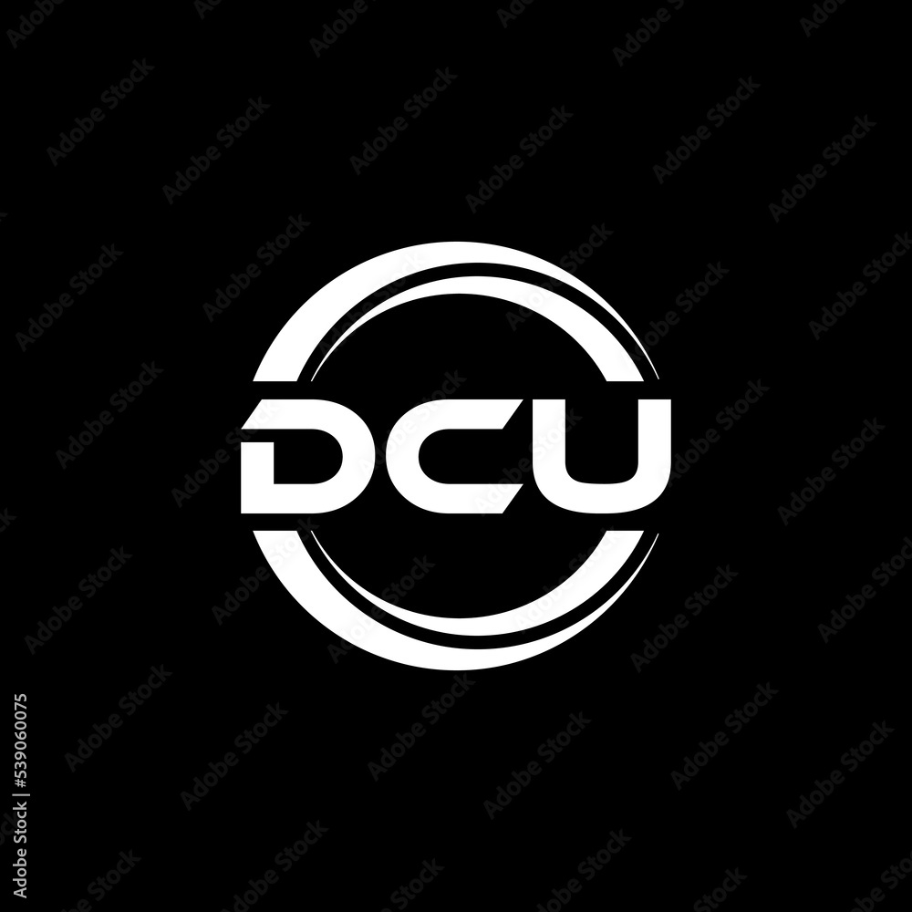 DCU letter logo design with black background in illustrator, vector ...