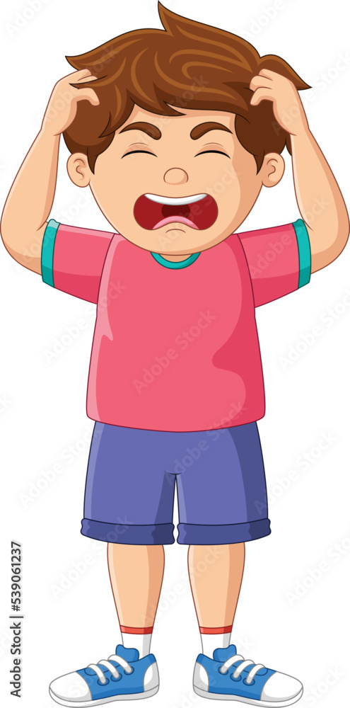 Cartoon boy anger frustrated expression Stock Vector | Adobe Stock