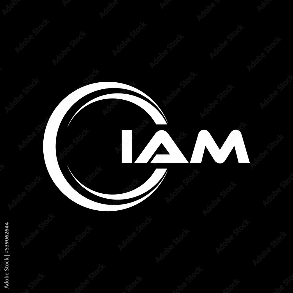 IAM letter logo design with black background in illustrator, cube logo ...
