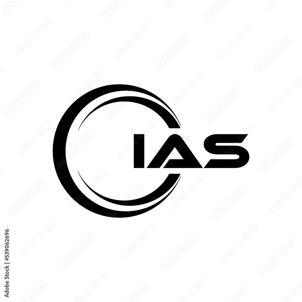 IAS letter logo design with white background in illustrator, cube logo ...