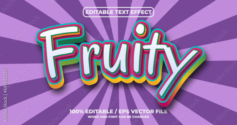 Fruity text effect style Stock Vector | Adobe Stock