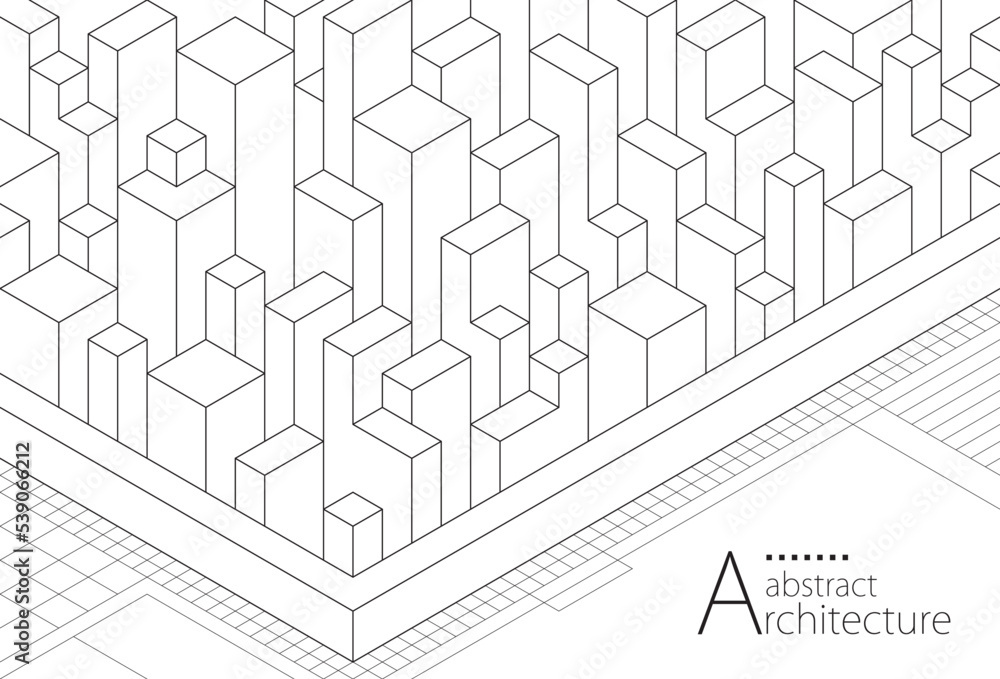 3D illustration of a fantasy abstract architectural building ...