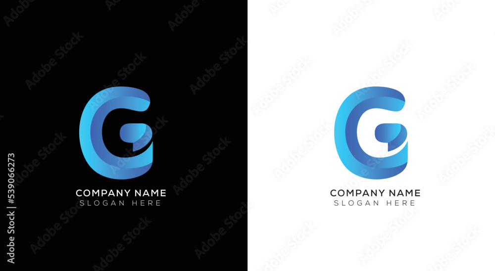 Gradient 3d letter G logo design Stock Vector | Adobe Stock