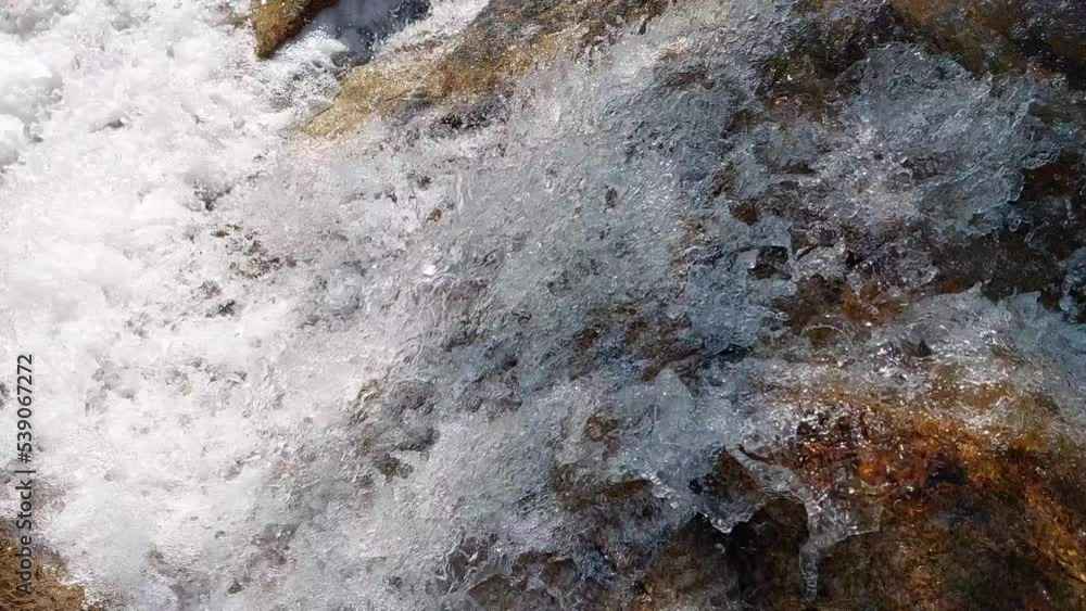 Defocus blurred transparent white water running. Waterfall. White water ...