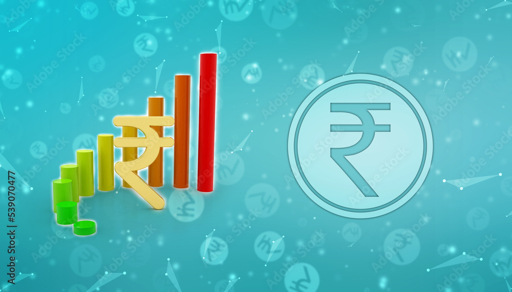 Indian rupee background, Stock market background with Indian rupee ...