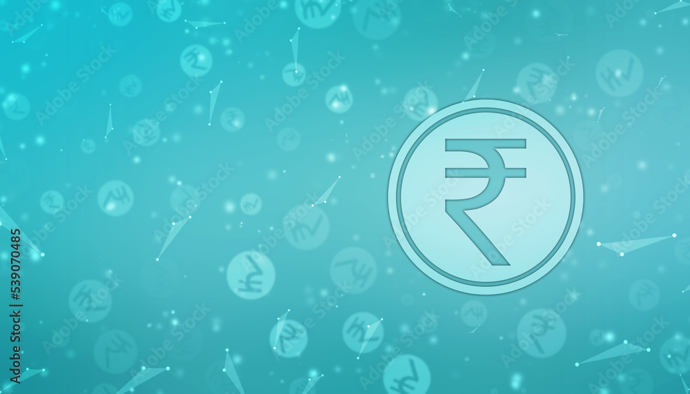 Indian Rupee symbol on financial Background, Growth of Indian stock ...