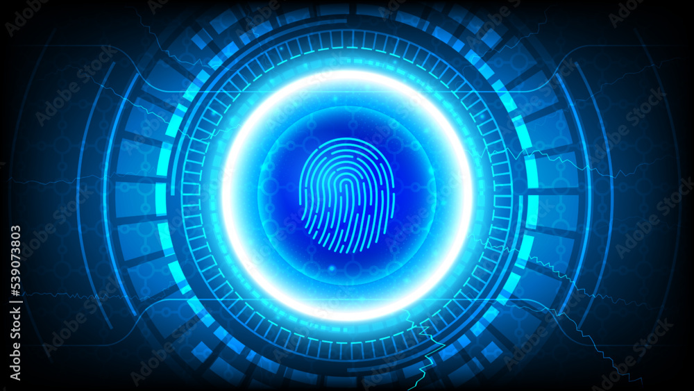 fingerprint scan provides security access, digital biometric, safety ...