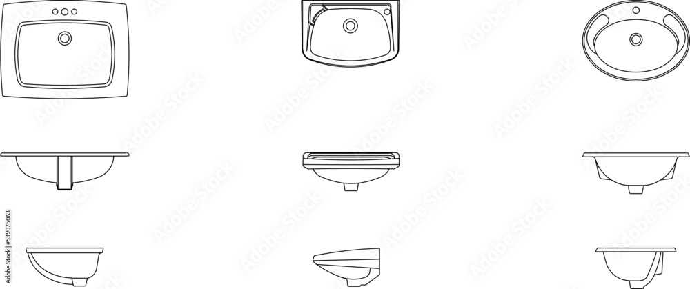 hand washing sink sketch vector design for clipart Stock Vector | Adobe ...