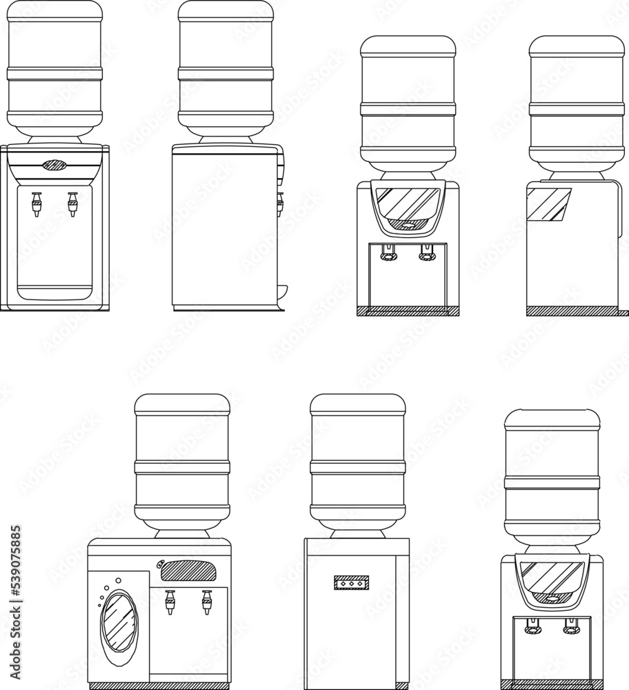 water dispenser sketch vector design for clipart Stock Vector | Adobe Stock