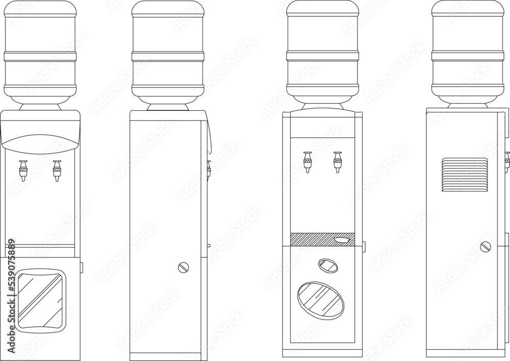 water dispenser sketch vector design for clipart Stock Vector | Adobe Stock