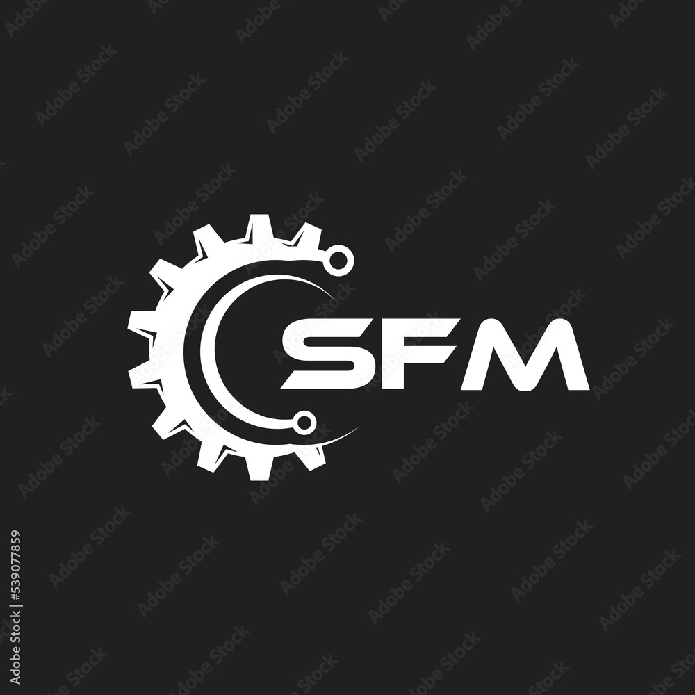 SFM letter technology logo design on black background. SFM creative initials letter IT logo ...