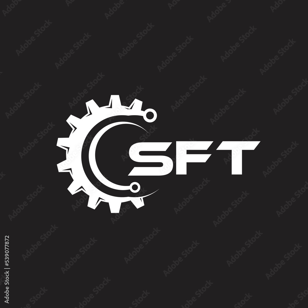 SFT letter technology logo design on black background. SFT creative ...