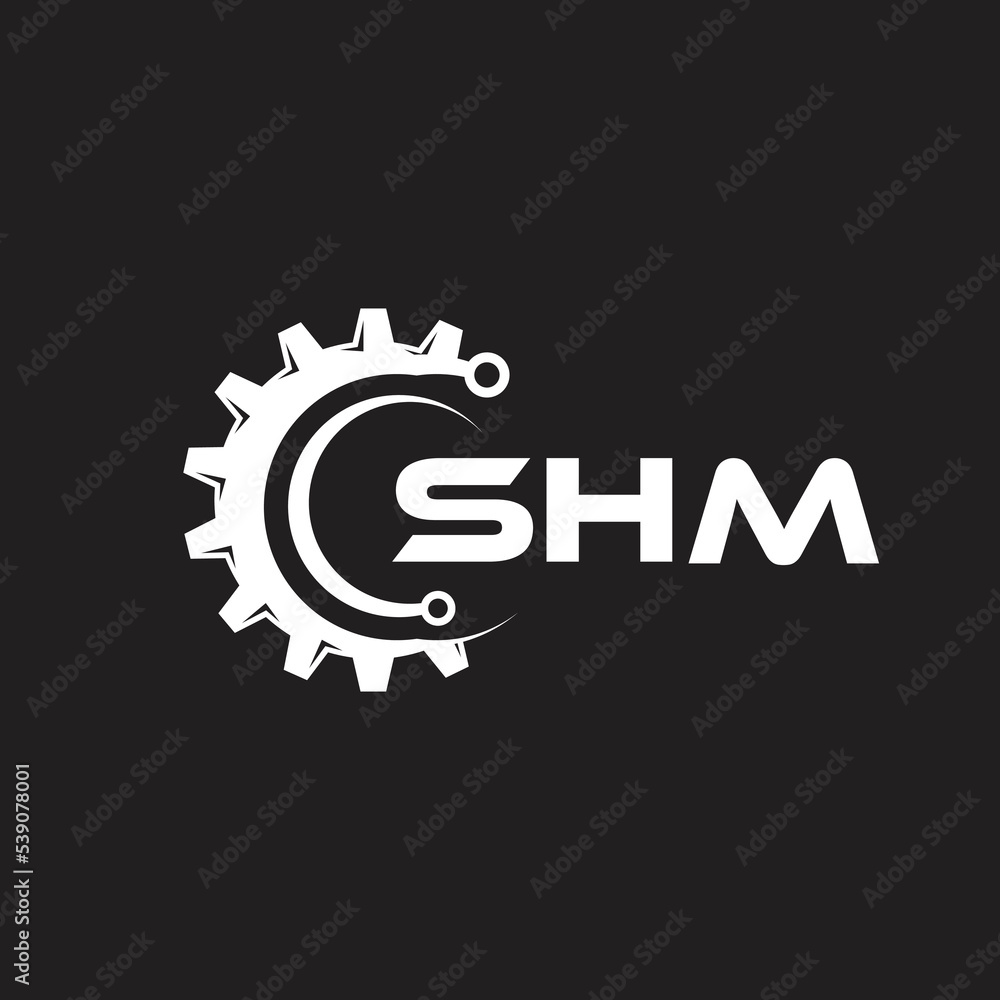 SHM letter technology logo design on black background. SHM creative ...
