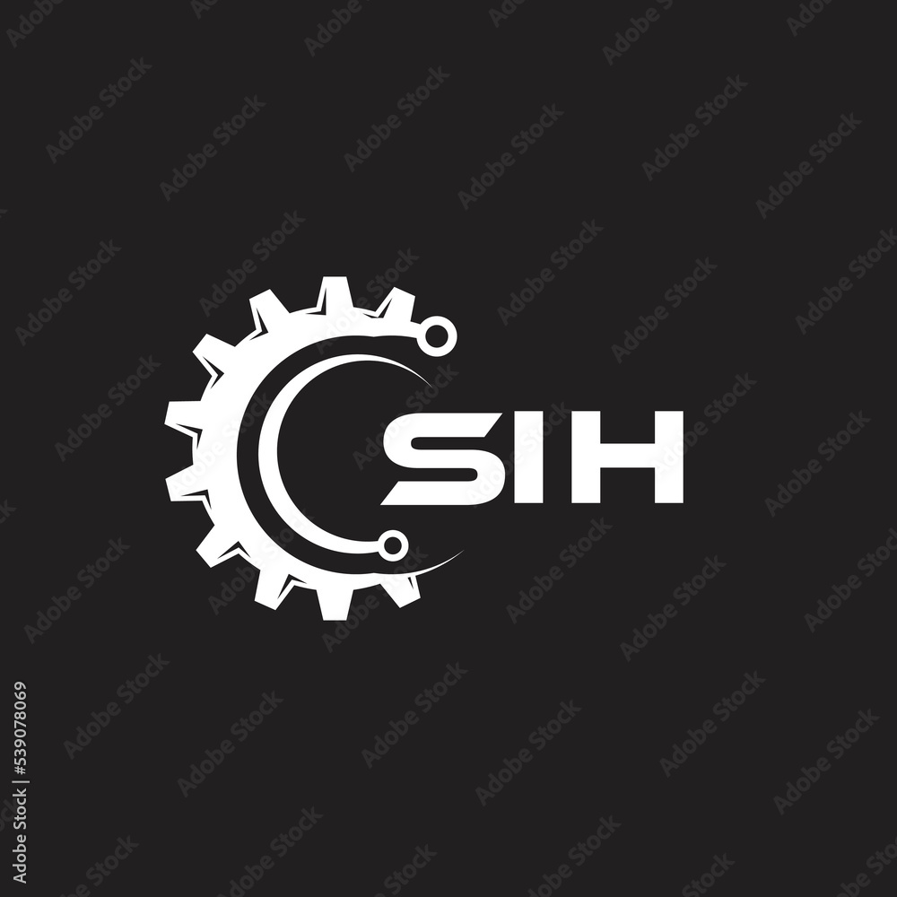 SIH letter technology logo design on black background. SIH creative ...