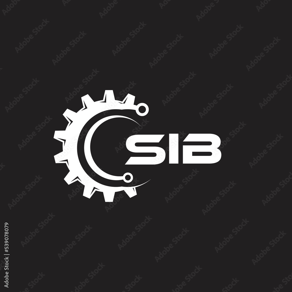 Vecteur Stock SIB letter technology logo design on black background ...