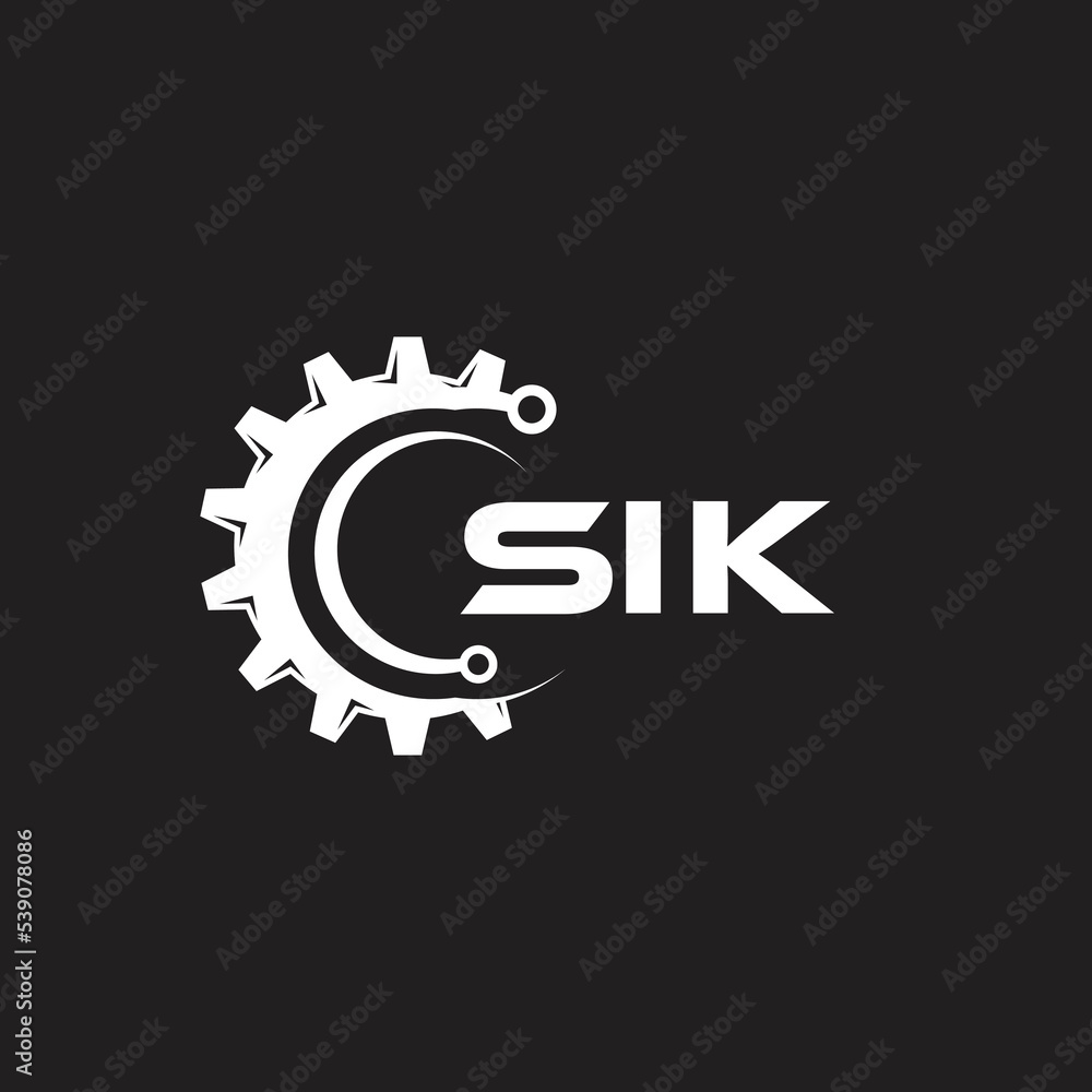 SIK letter technology logo design on black background. SIK creative ...
